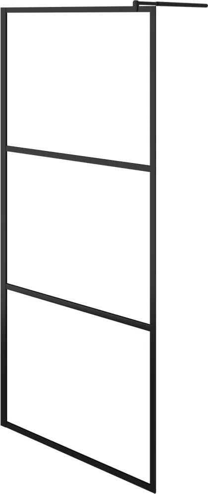 Zástěna do průchozí sprchy s policí černá 90x195 cm ESG/hliník 3185459