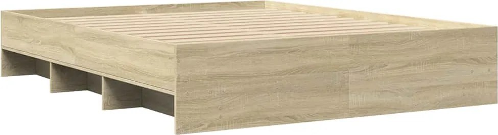 Rám postele bez matrace dub sonoma 150x200 cm kompozitní dřevo 3295648