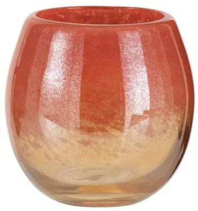 Oranžová skleněná váza /svícen Oriental orange - Ø 14*14cm