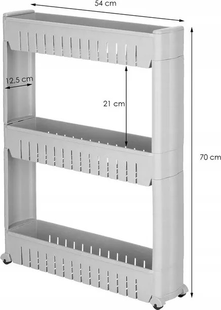 Kontejner na kolečkách 3 police SPRINGOS HA1019 šedý