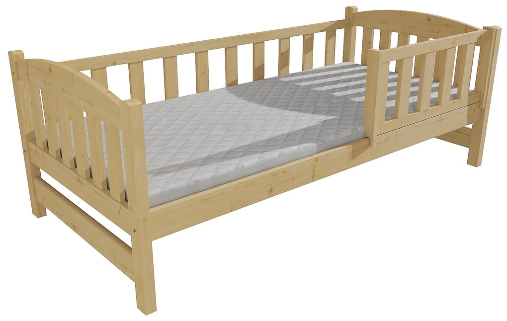 Vomaks Dětská postel DP 002 se zábranou Rozměr: 80 x 200 cm, Barva: barva bílá