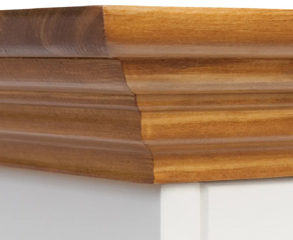 Massive home | Belluno Elegante bílá knihovna z masivu s dubovou deskou