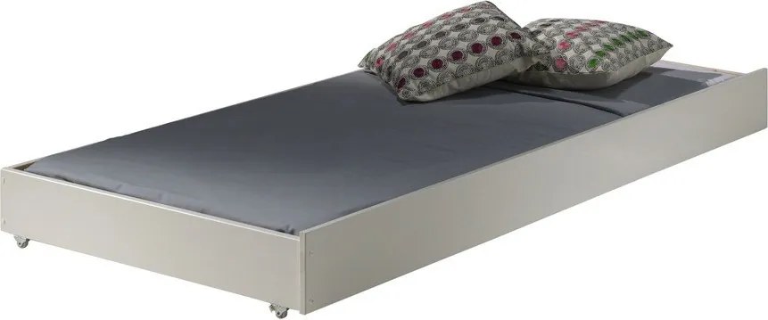 Bílá patrová/s výsuvným lůžkem dětská postel z borovicového dřeva s úložným prostorem s roštem 90x200 cm SCOTT - II. jakost – Vipack