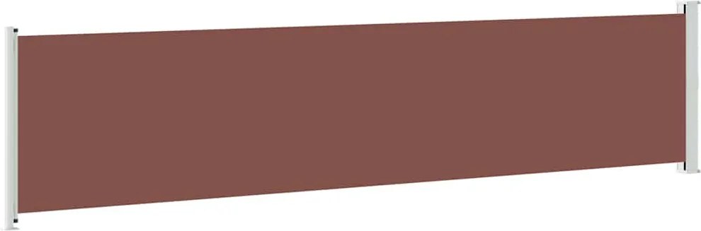 Zatahovací boční markýza / zástěna 140 x 600 cm hnědá 313374