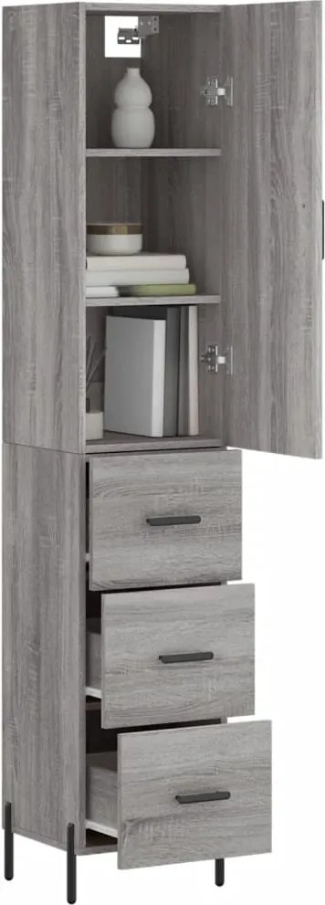 Skříň highboard šedá sonoma 34,5 x 34 x 180 cm kompozitní dřevo 3198863