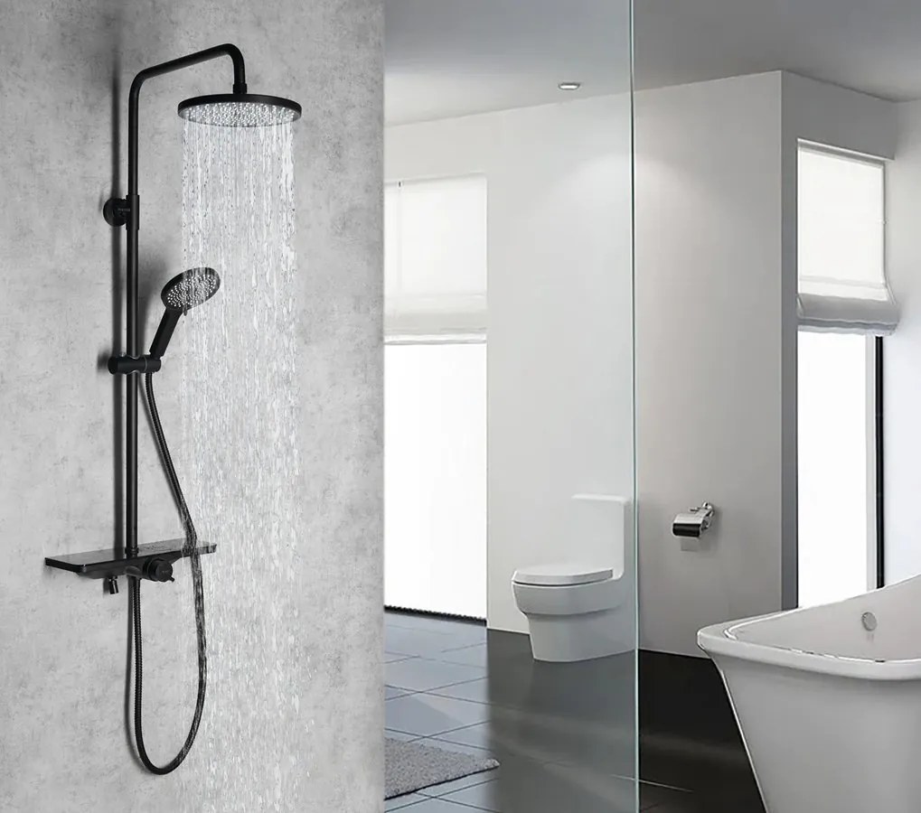 Aqualine Aqualine, MARCO sprchový sloup s pákovou baterií, bílá, SL210B