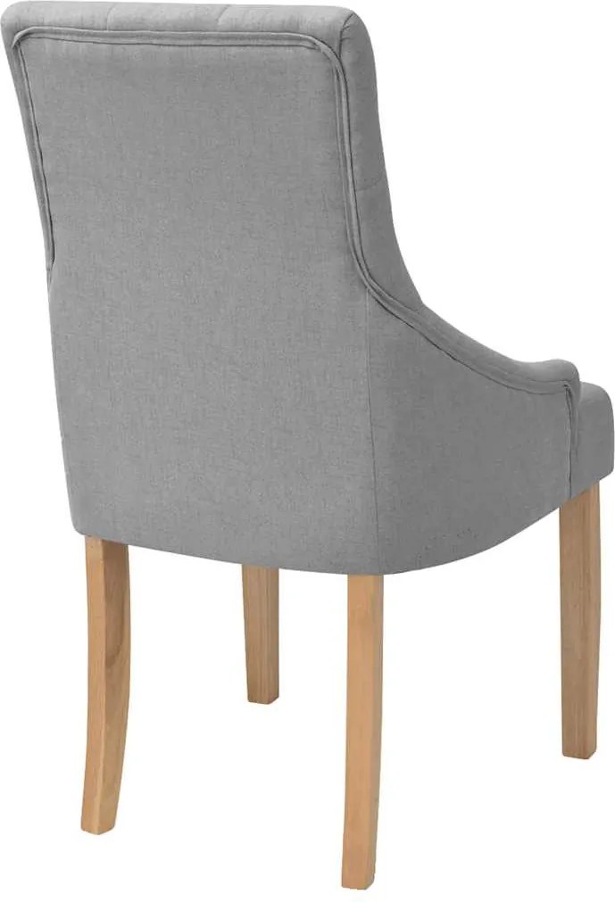 Jídelní židle 2 ks světle šedé textil 243635
