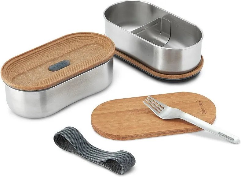 Dělený svačinový box 2 ks Bento – Black + Blum