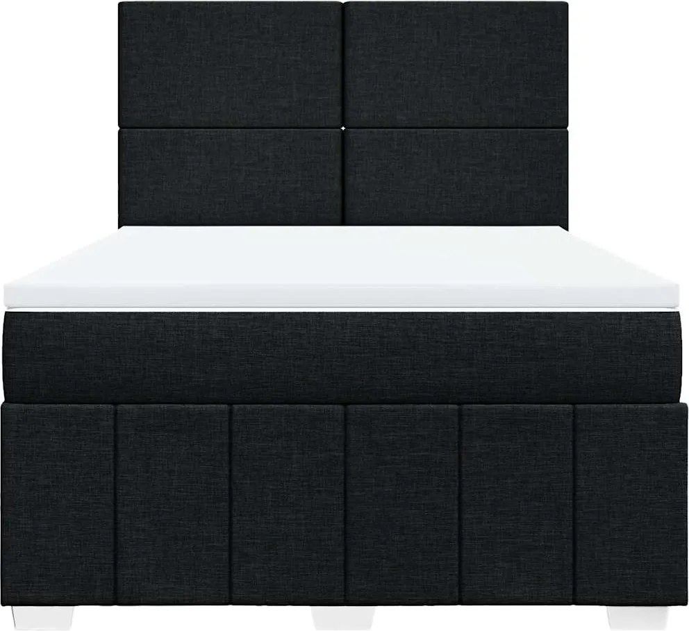 Box spring postel s matrací černá 140x200 cm textil 3293986