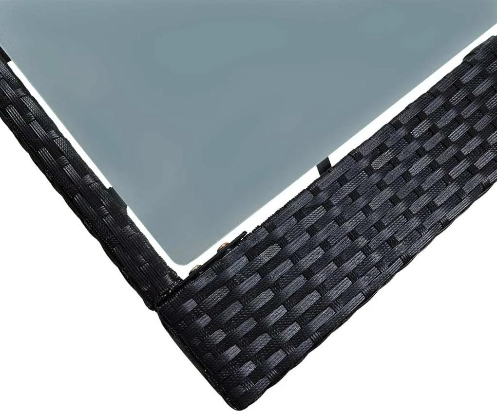 vidaXL 5dílný zahradní barový set polyratan a sklo černý [49568]