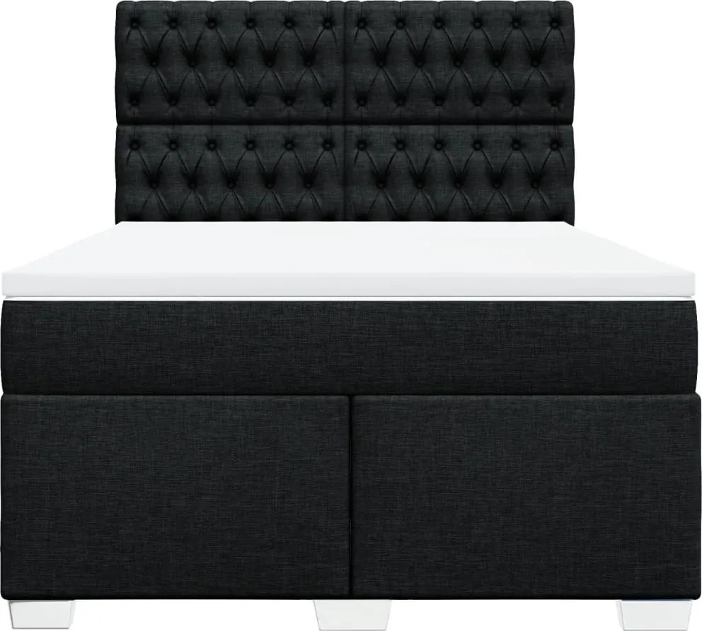 Box spring postel s matrací černá 140x200 cm textil 3290520