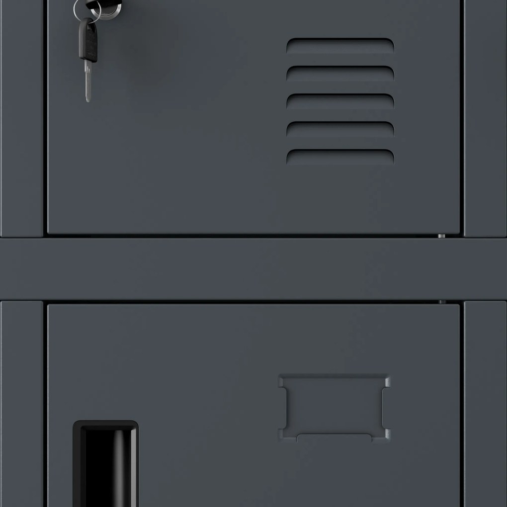 Šatní skříň s 20 uzamykatelnými boxy, antracitová, 1360x1720x450 mm: ROBERT