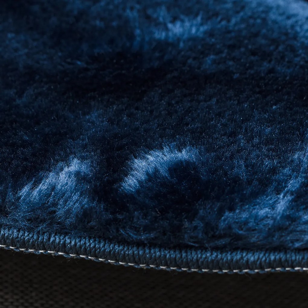 Dywany Łuszczów, Kusový koberec Visco Rabbit Dark blue 10 kruh, 160x160 (průměr) kruh, modrá, dětský pokoj