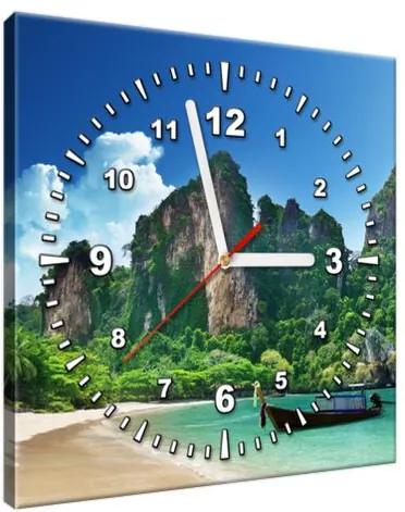 Tištěný obraz s hodinami Pláž Thajsku 30x30cm ZP1320A_1AI