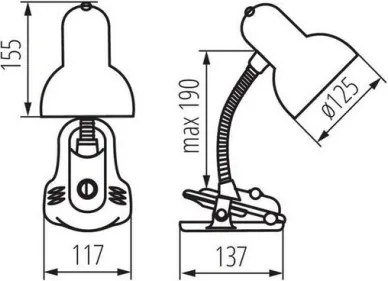 Stolní lampa Kanlux SUZI HR-60-B E27 černá 07151