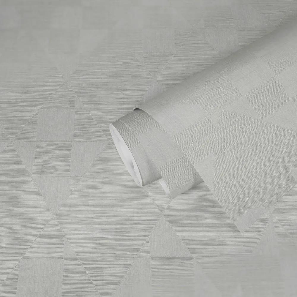 A.S. Création | Vliesová tapeta na zeď Titanium 3 38196-3 | 0,53 x 10,05 m | bílá, krémová, metalická, šedá