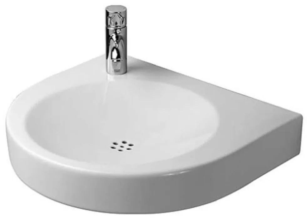 Duravit Architec - Umyvadlo bezbariérové, 58x52 cm, bez přepadu, otvor pro baterii vlevo, bílá 0443580009