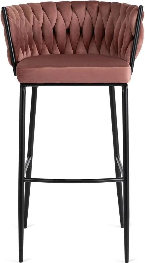Barová židle Routa Velvet, růžová