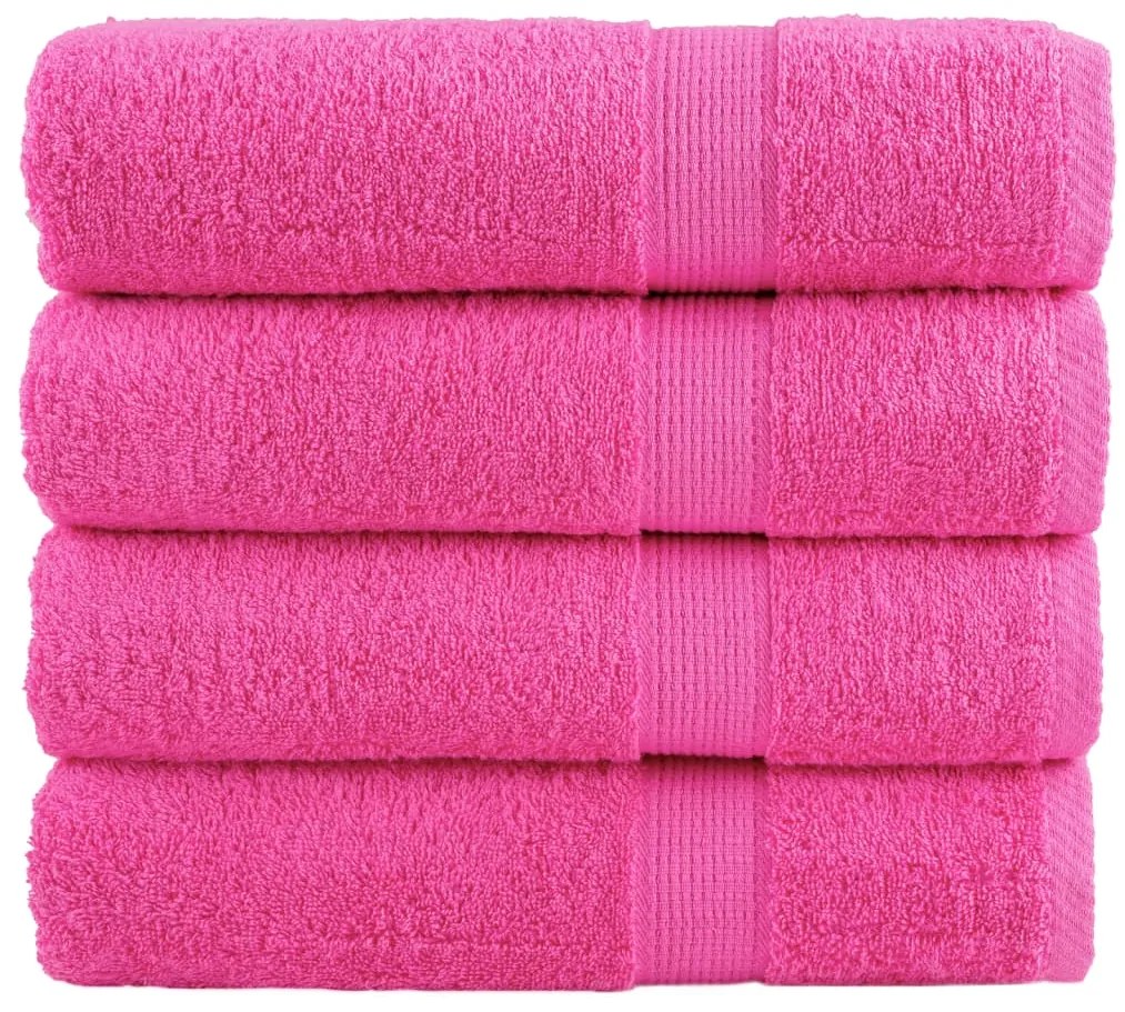 Premium ručníky SOLUND 4 ks růžové 70 x 140 cm 600 g/m² 137525