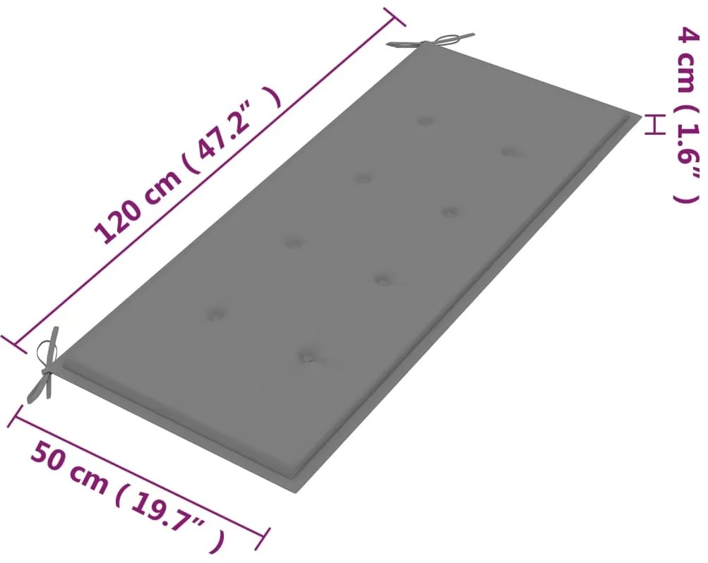 vidaXL Marketos 2místná zahradní lavice s poduškou 120 cm masivní eukalyptus