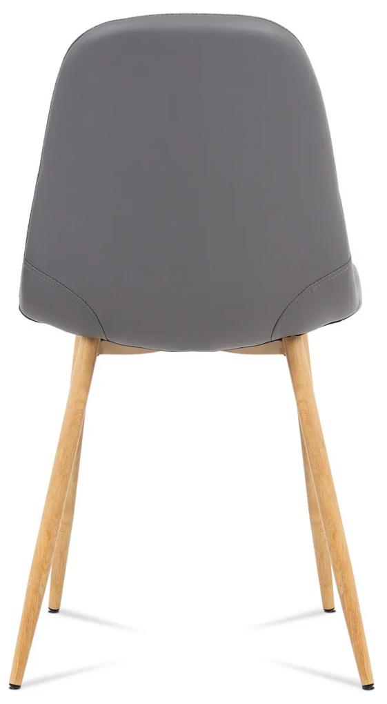 Jídelní židle CT-391 GREY2 látka a ekokůže šedá, kov dub