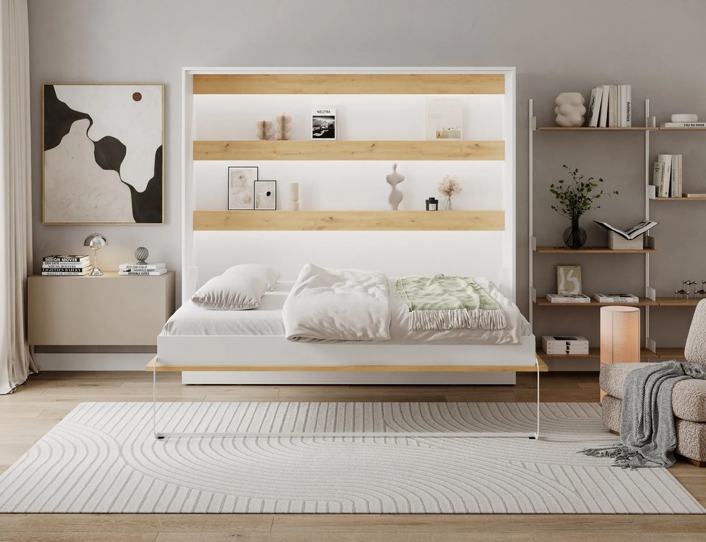 Devesto Sklápěcí postel Horizontální 160 Dub Artisan LED