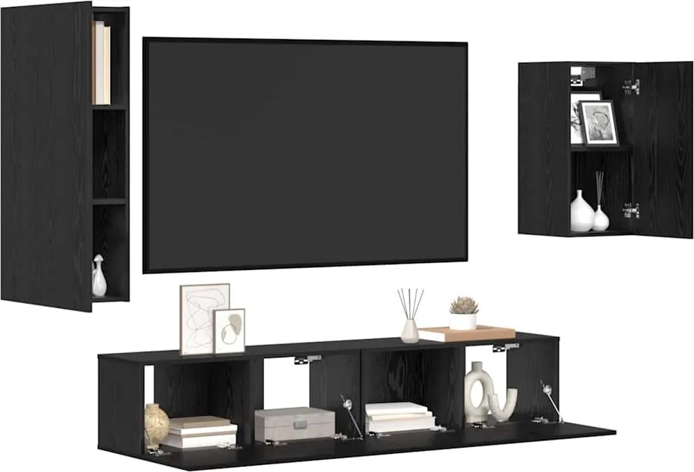 Sestava TV skříněk 4 ks Černý dub Kompozitní dřevo 3393415