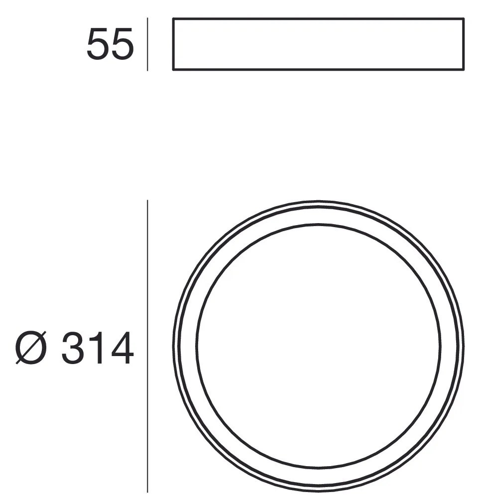 Linea Light CA004DWHMDI Tara_R, bílé stropní svítidlo, 21W LED 2700K, prům.30cm