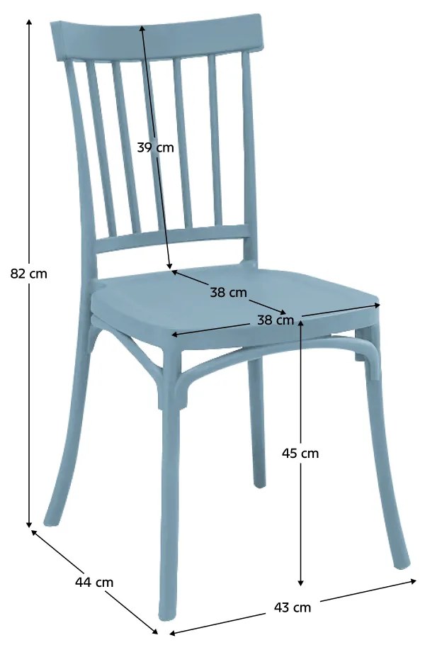 Kondela Stohovatelná židle, modrá, SAZEN