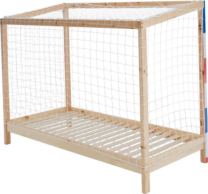 Montessori postel 90x200, přírodní/bílá/modrá/červená, FUTAL Kondela 0000396833