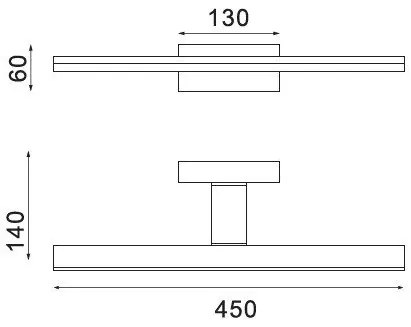 Mantra 6760 Morne, nástěnné svítidlo nad zrcadlo, chrom, LED 12W 1080lm 4000K, šířka 45cm, IP44