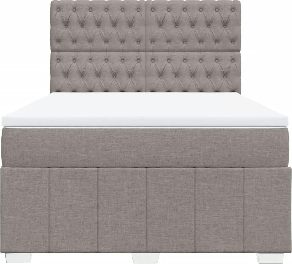 Box spring postel s matrací taupe 140x200 cm textil 3294002