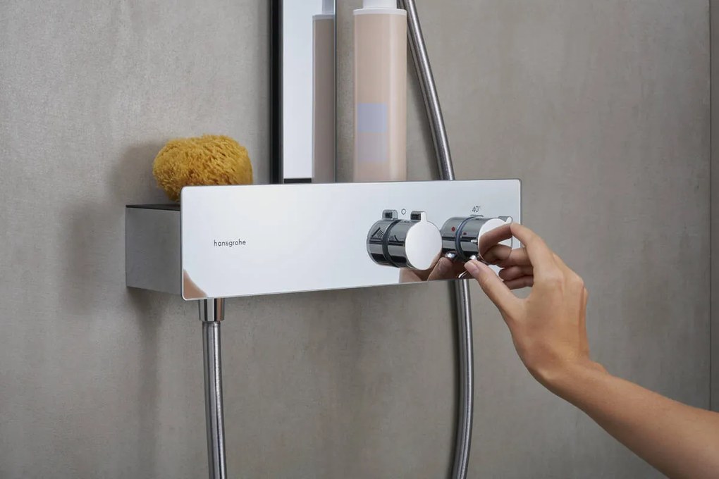 Hansgrohe Rainfinity, Showerpipe 250 1jet EcoSmart s termostatem ShowerTablet 350, chromová, HAN-28742000