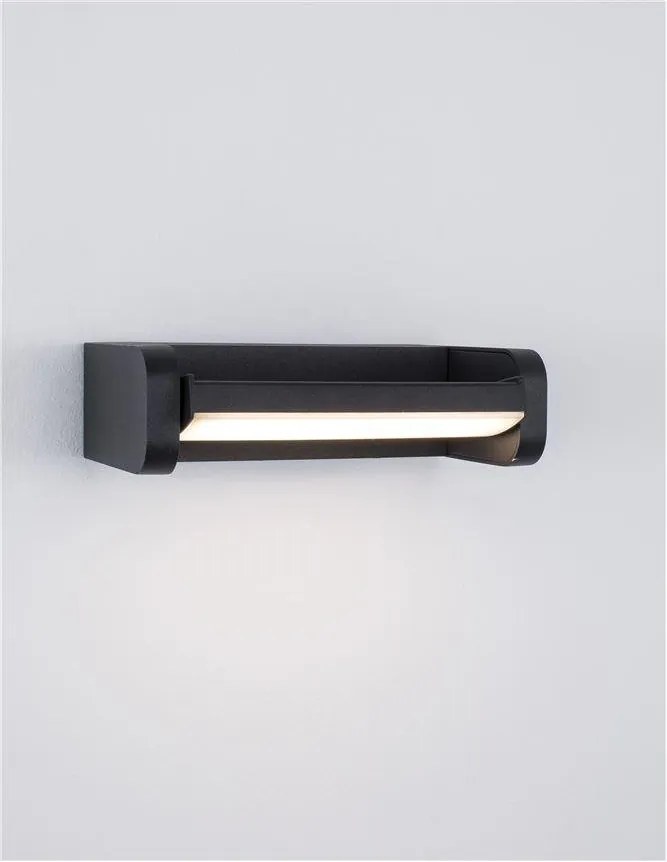 NV 9195062 Venkovní nástěnné svítidlo VOLVER černý litý hliník akrylový difuzor LED 7W 3000K 220-240V 150st. IP54 - NOVA LUCE