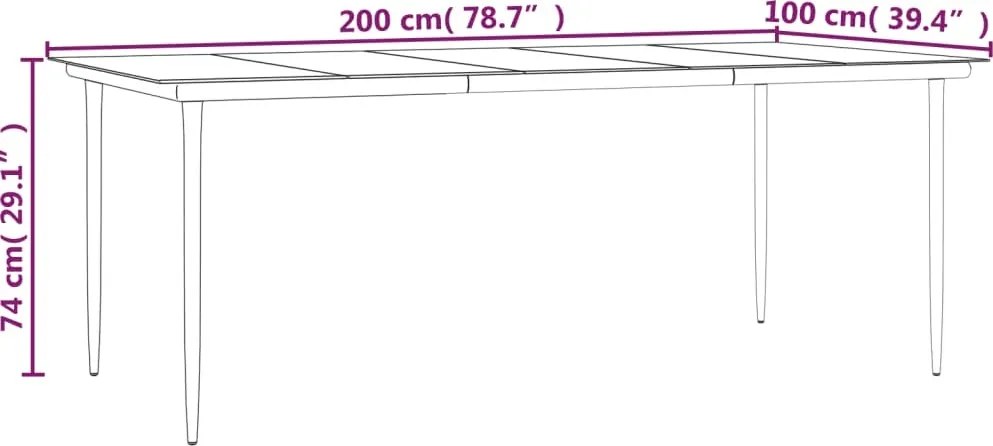 vidaXL 7dílný zahradní jídelní set šedý a černý polyratan a ocel [3203294]