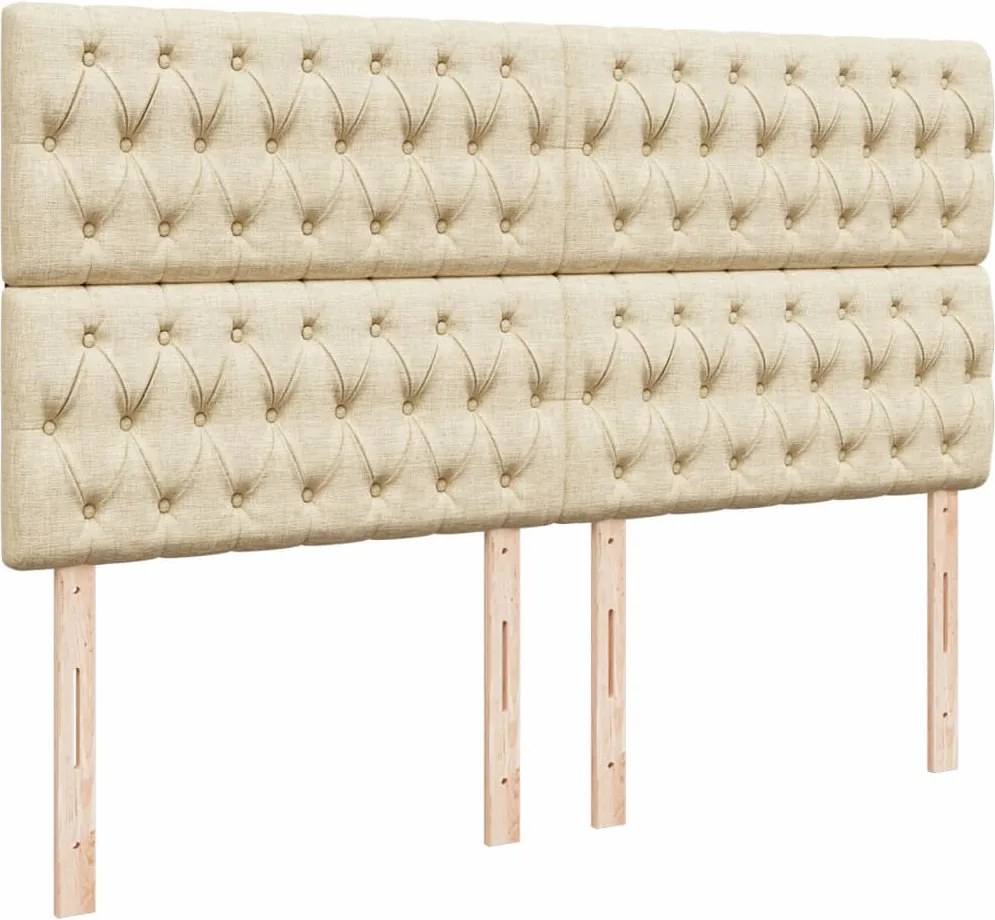 Box spring postel s matrací krémová 200x200 cm textil 3291399