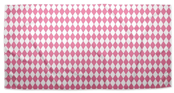 Ručník SABLIO - Růžovobílé kosočtverce 50x100 cm
