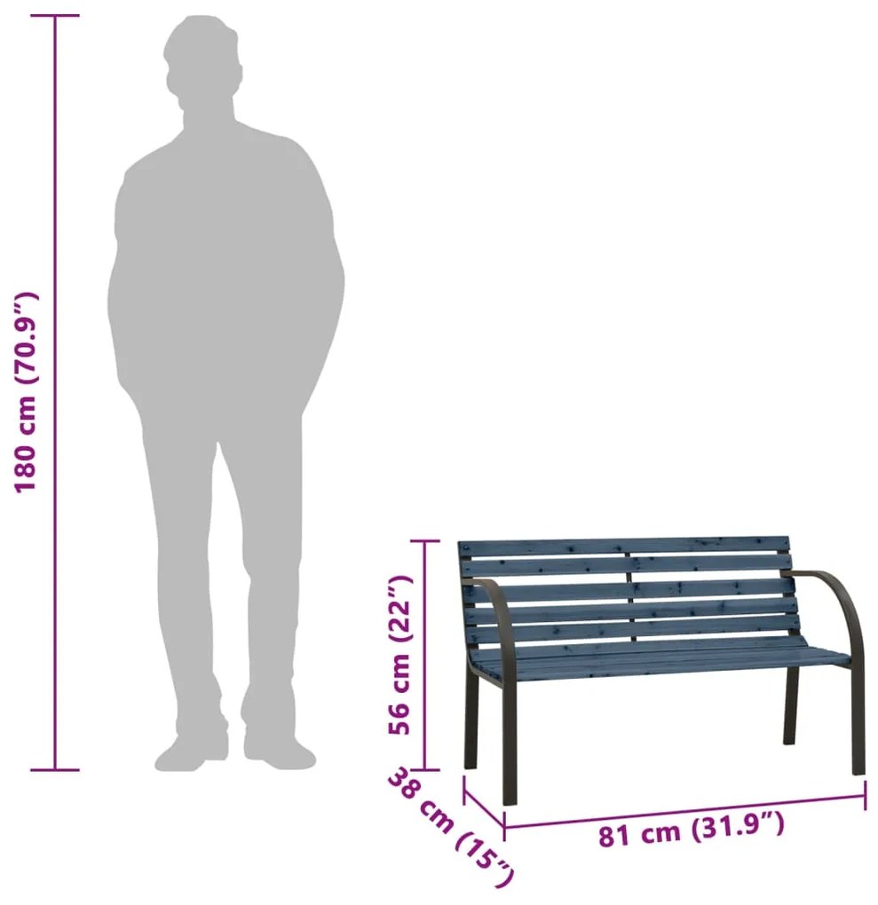 Dětská Zahradní Lavička 81 Cm Čínská Jedle Šedá