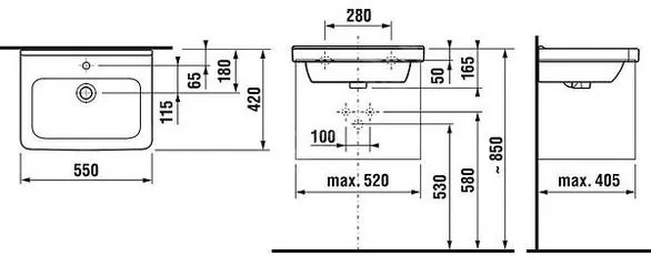 Jika Cubito Pure Skříňka s umyvadlem 60 cm bílá 1 set