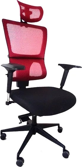 Kancelářská ergonomická židle Emagra X4 – černá/červená, nosnost 130 kg