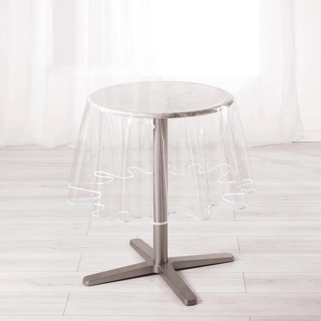 Voskovaný ubrus, transparentní O 180 cm
