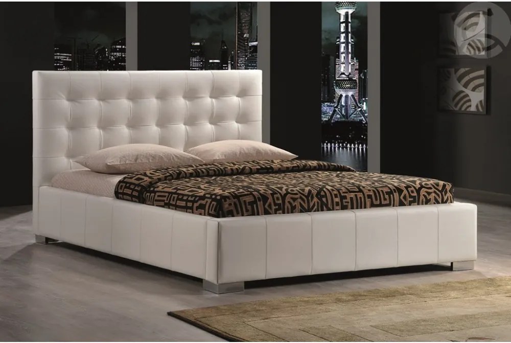 Moderní čalouněná postel CALAMA, 160x200, bílá KN nábytek