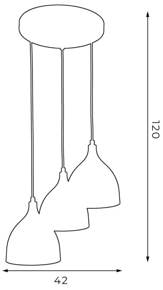 Lustr na lanku NOAK 3xE27/15W/230V šedá