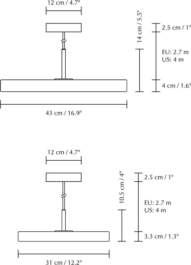 Krémové závěsné svítidlo UMAGE Asteria, ⌀ 43 cm