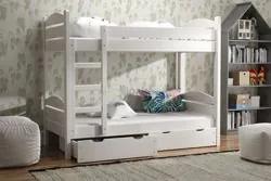 Patrová postel PETR se šuplíky - 90 cm - bílá