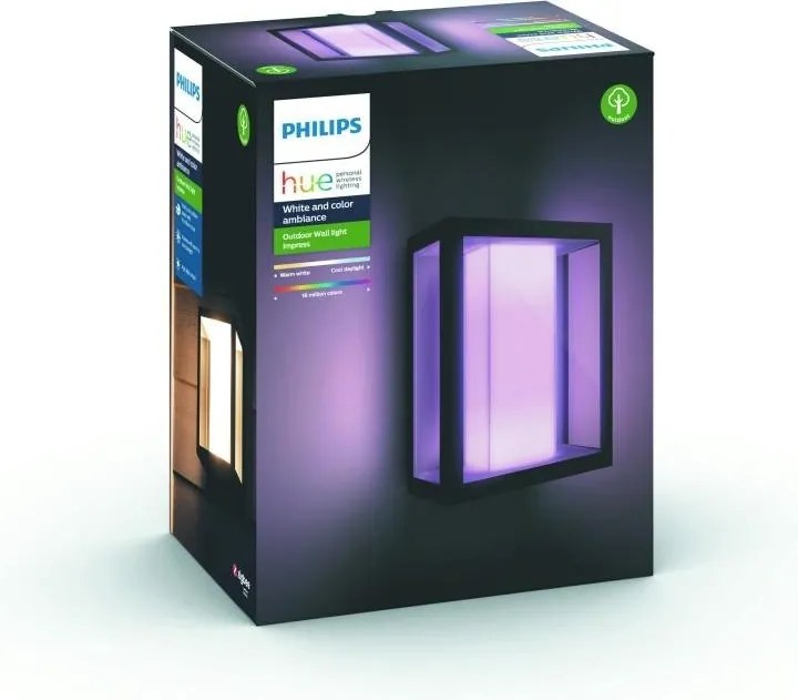 PH 17430/30/P7 Hue LED White and Color Ambiance Venkovní nástěnné svítidlo Philips Impress 17430/30/P7 černé 2200K-6500K RGB - PHILIPS HUE (915005730801)