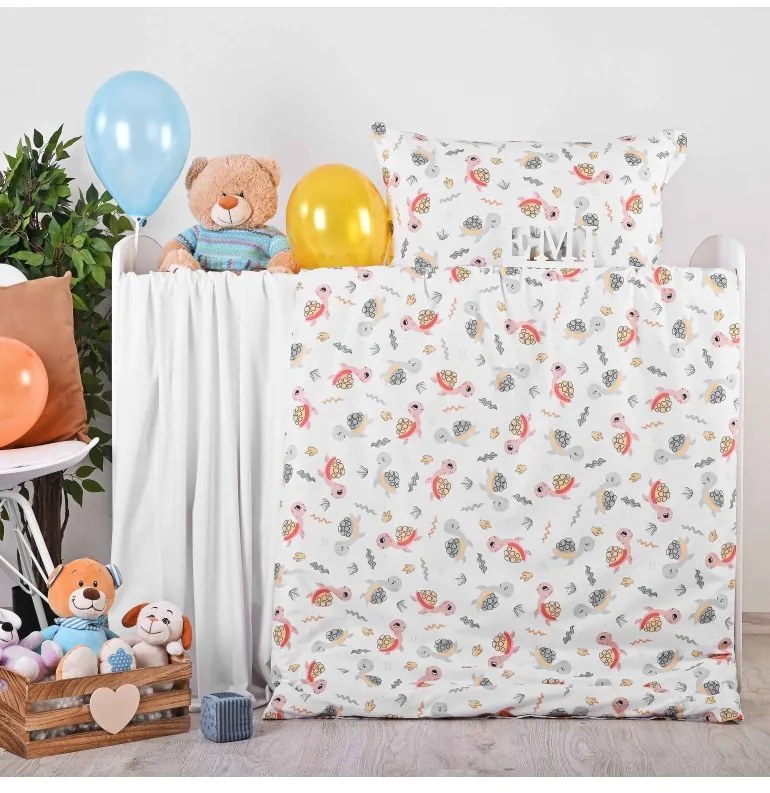 Povlečení dětské bavlněné Želvy EMI, Standardní set jednolůžko obsahuje 1x 140x200 + 1x 70x90