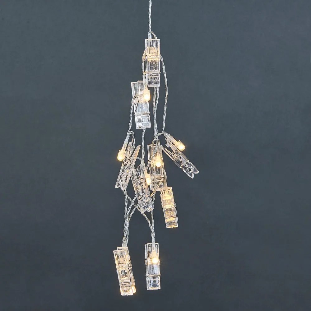 CLIP ART LED Světelný řetěz s USB kolíčky 10 světel