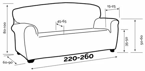 Forbyt Napínací potah na sedačku IRPIN šedá, 220 - 260 cm