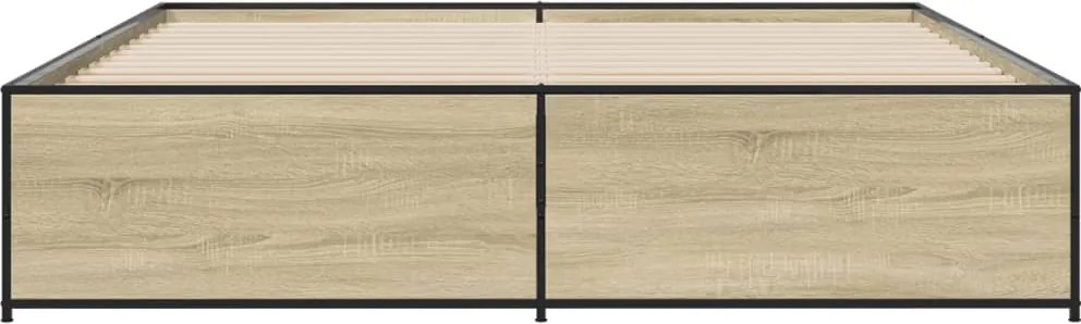 Rám postele dub sonoma 180 x 200 cm kompozitní dřevo a kov 3279873